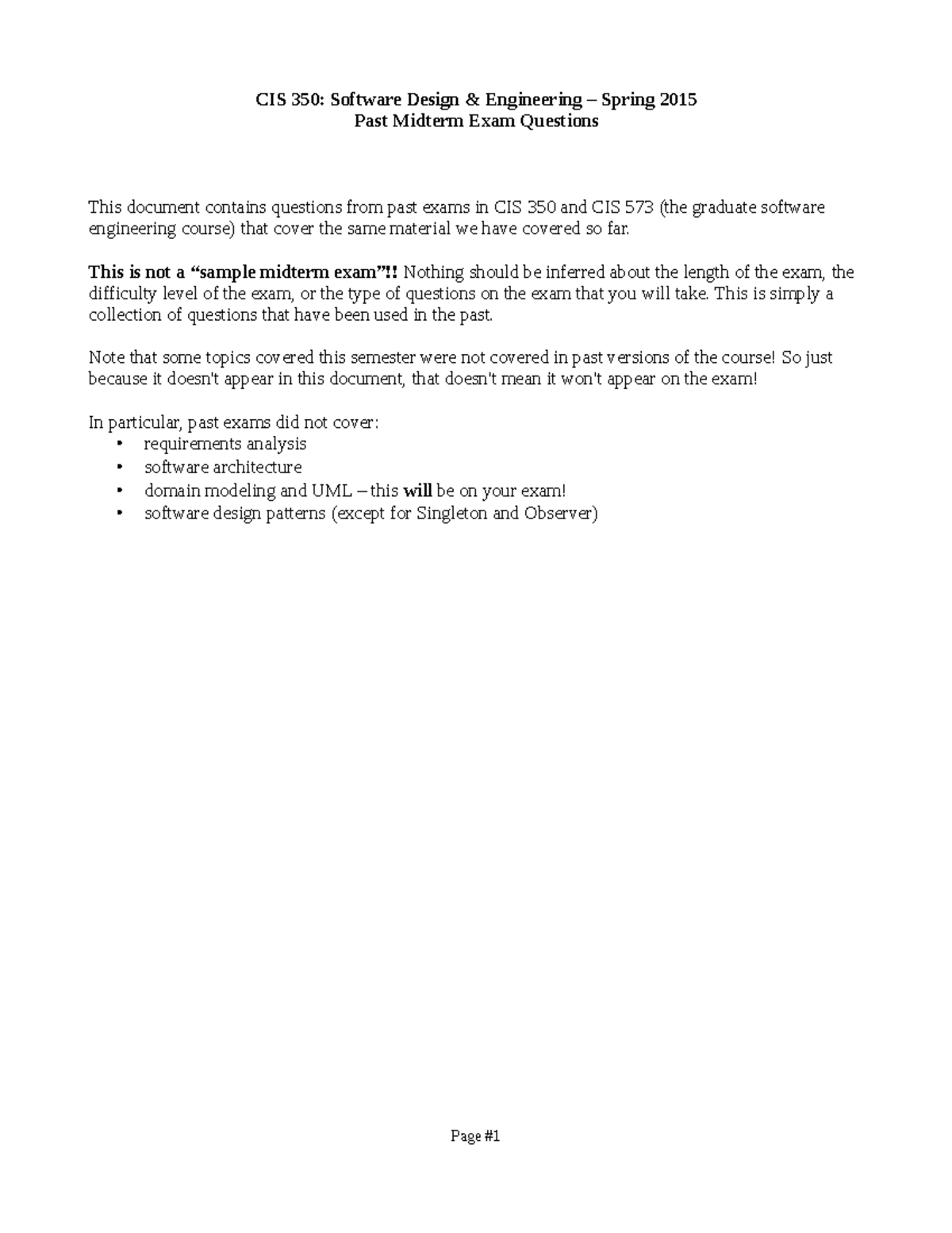 Midterm-practice-questions - CIS 350: Software Design & Engineering ...
