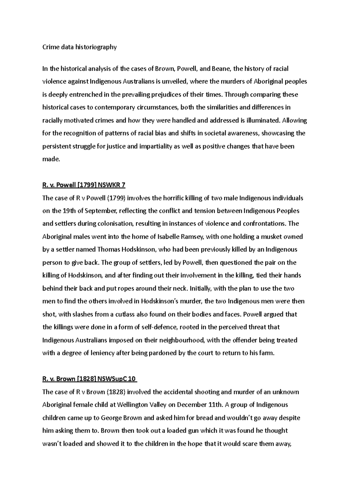 Crime data historiography - Through comparing these historical cases to ...