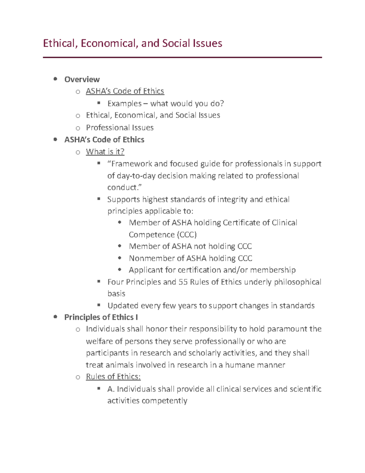 Ethical, Economical, and Social Issues - ” Supports highest standards ...