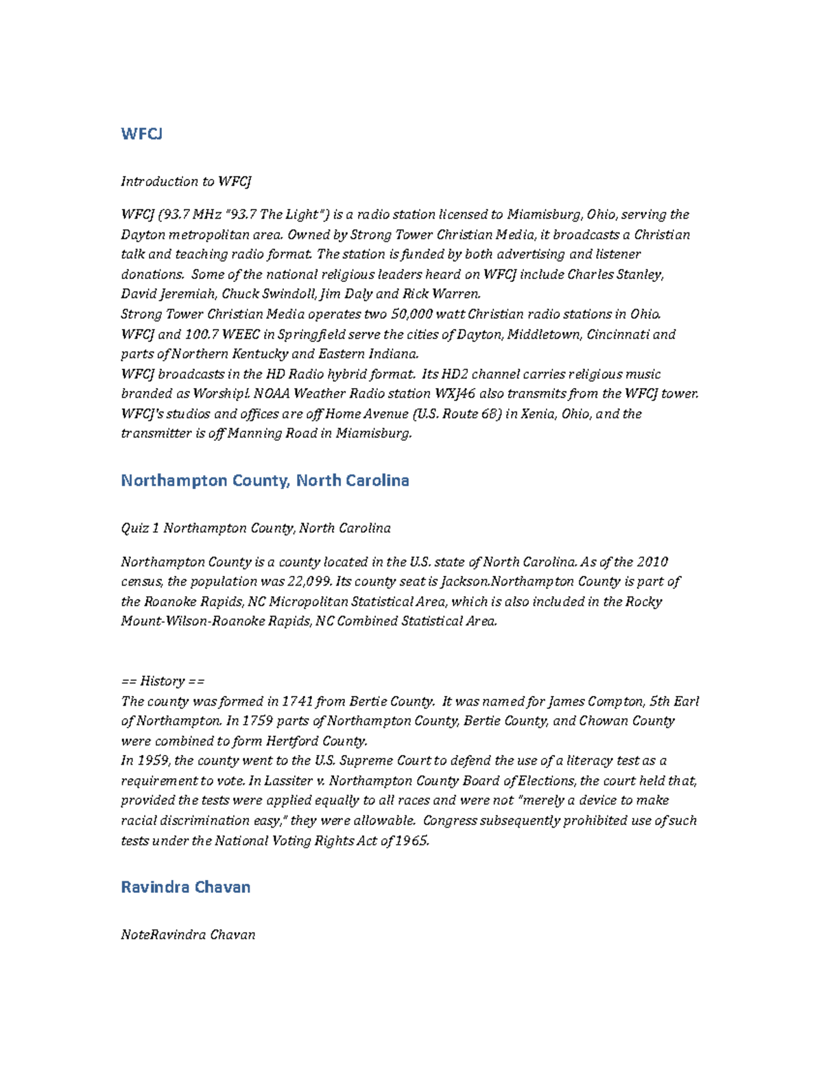 PSY167 Chapter WFCJ - WFCJ Introduction to WFCJ WFCJ (93 MHz "93 The ...