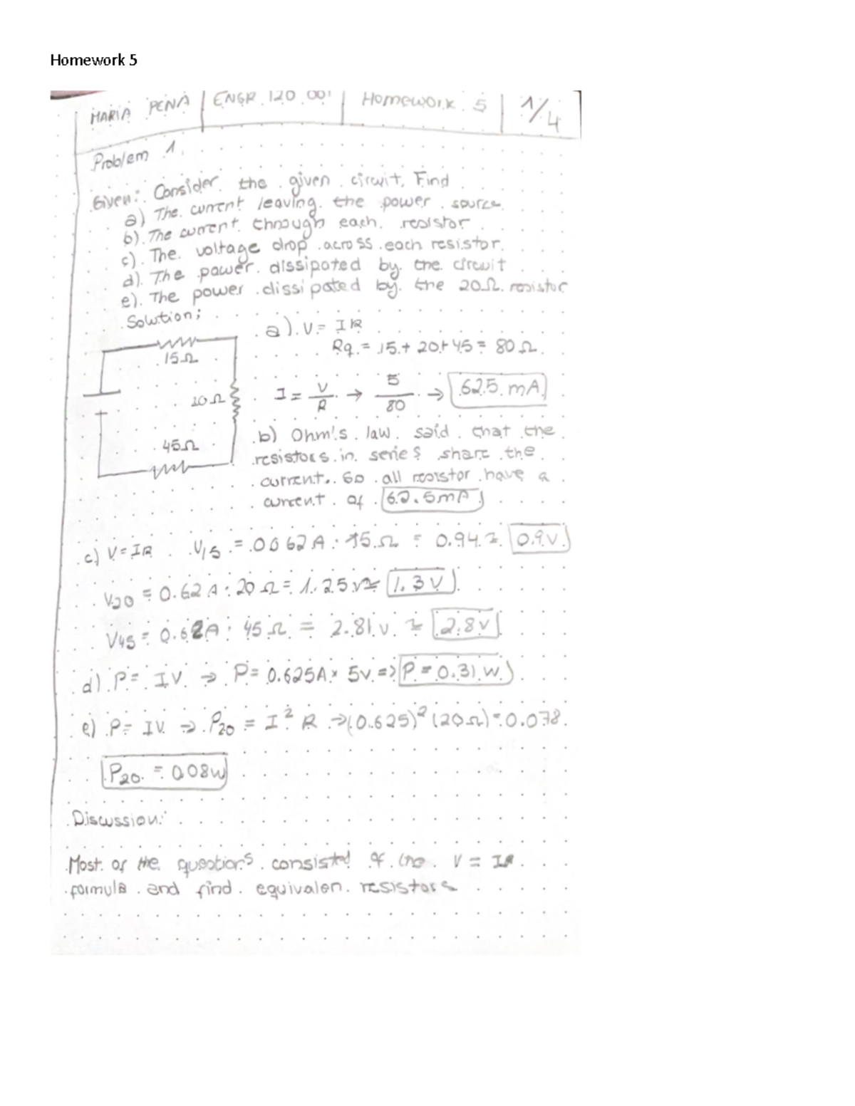 Homework 5 - Homewor 5 - circuits do not have to be draw as clean straight lines. Sometimes the ...