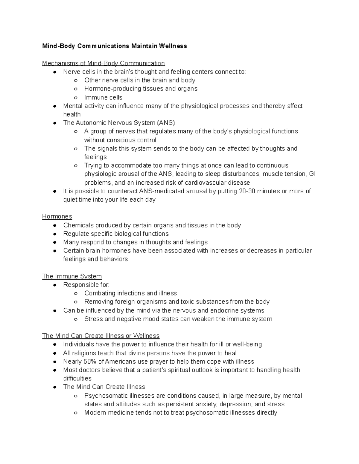 2. Mind-Body Communications Maintain Wellness - Mind-Body ...