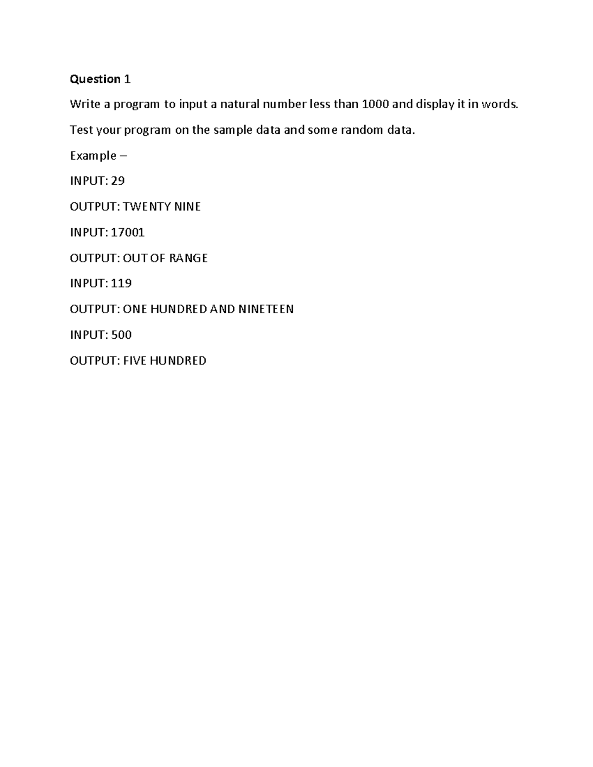 All in one 20 - JVGKDRSDCDHXCDYDCTXDYCJC - Question 1 Write a program ...