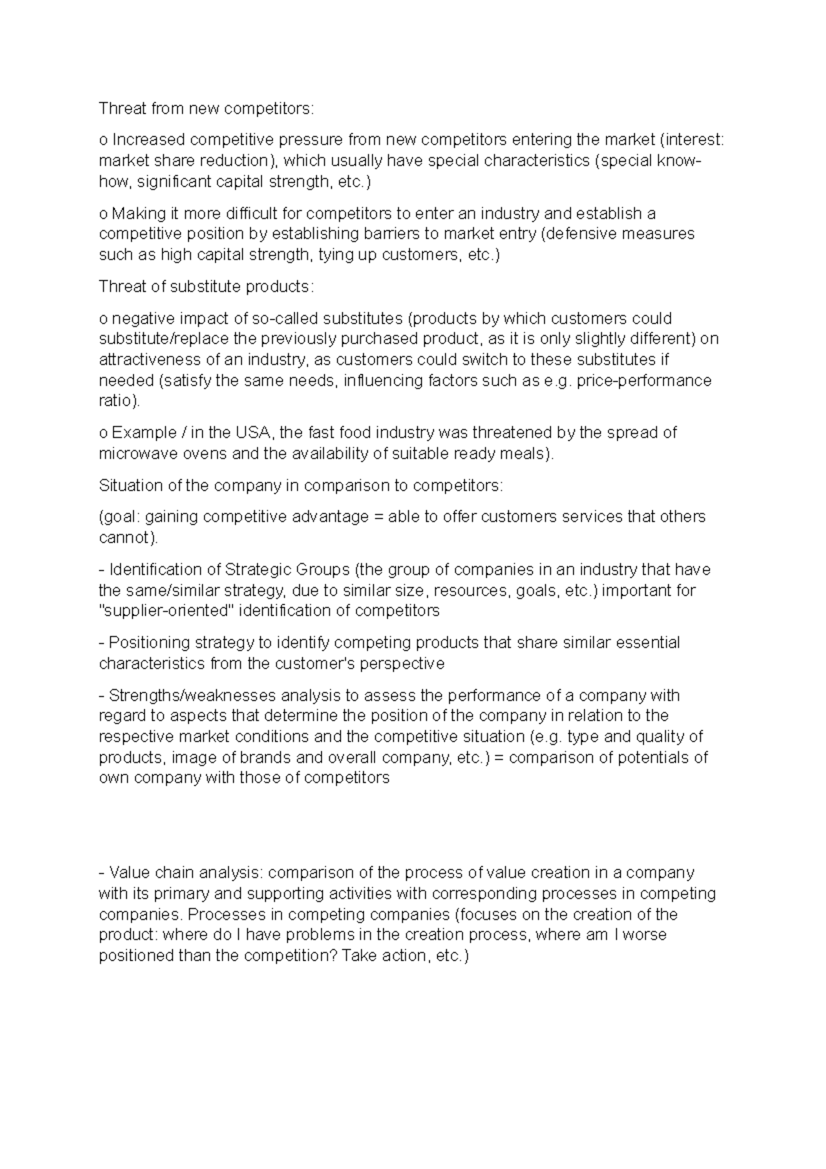 Threat from new competitors - ) o Making it more difficult for ...