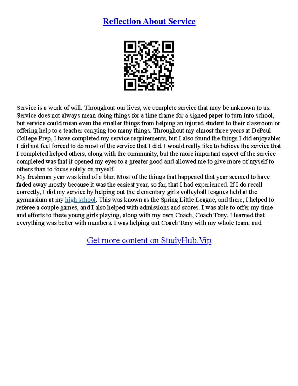 Essay Editing Service - Reflection About Service Service is a work of ...