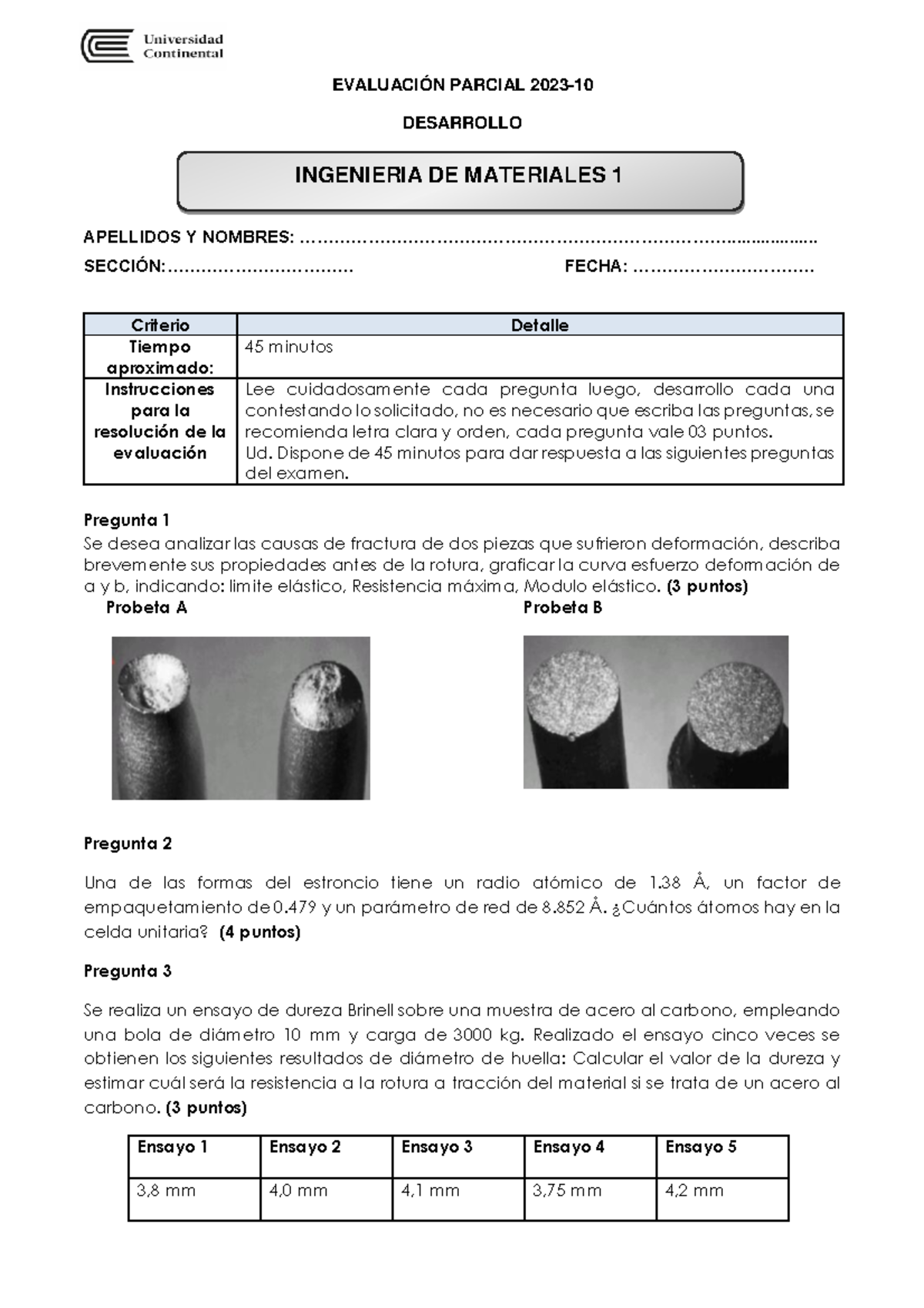 3.Evaluación EP 2023-10 - EVALUACIÓN PARCIAL 2023 - 10 DESARROLLO APELLIDOS Y NOMBRES: - Studocu