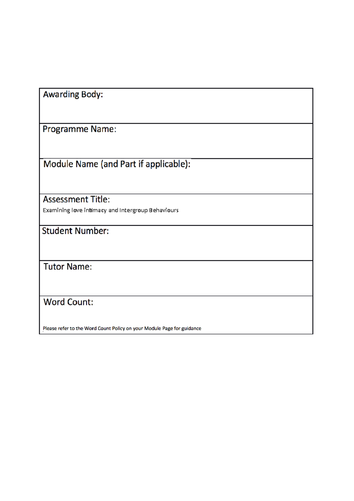 Love, intimacy and intergroup behavour 1100 - Examining love intimacy ...