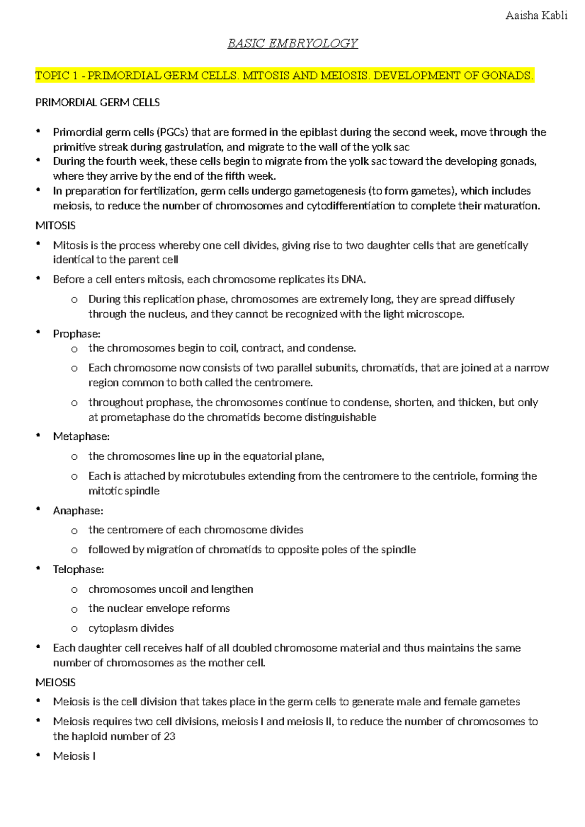 Basic Embryology - Notes to help you through Embryo - BASIC EMBRYOLOGY ...