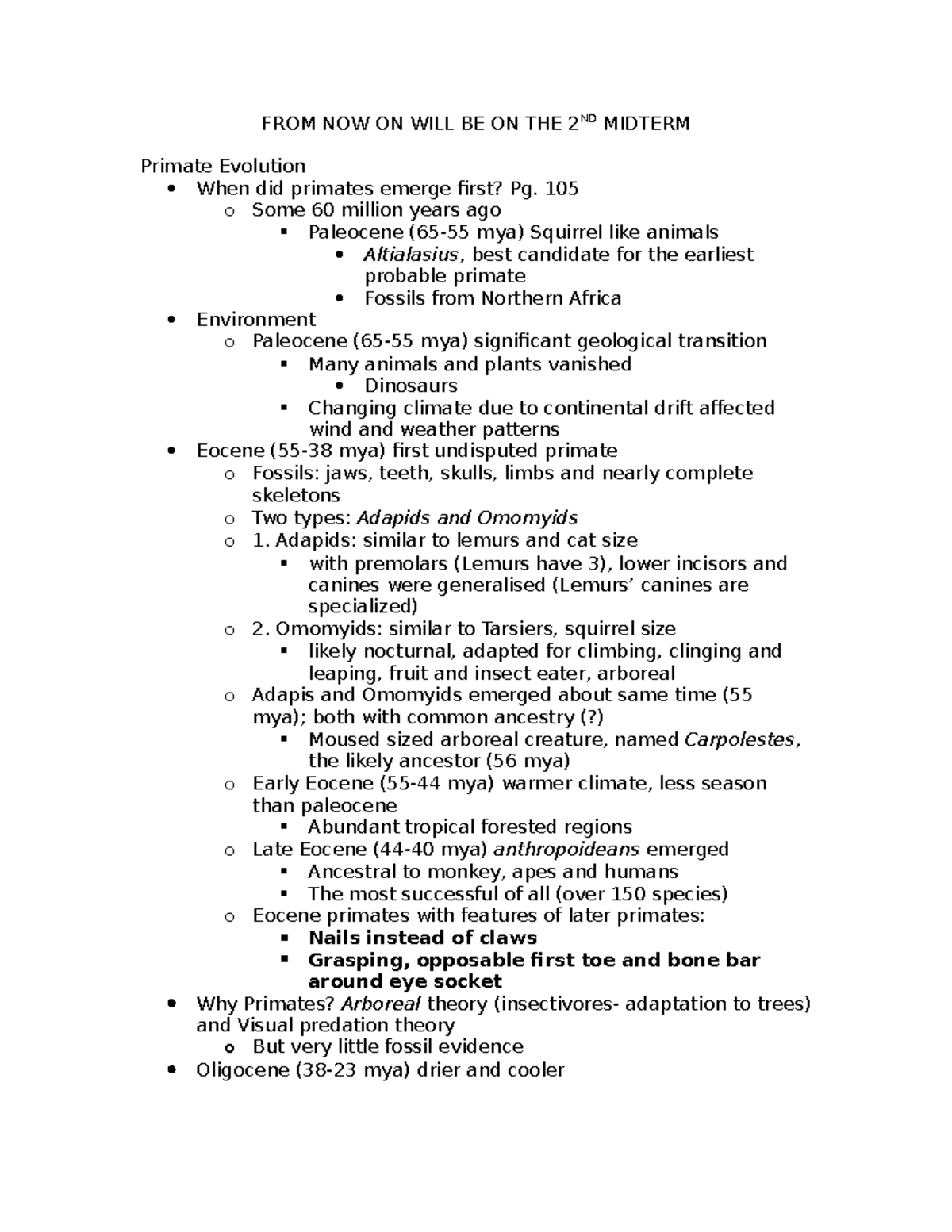 Lecture Notes Lectures 1 10 Second Midterm Notes From Now On Will Be On The 2nd Midterm