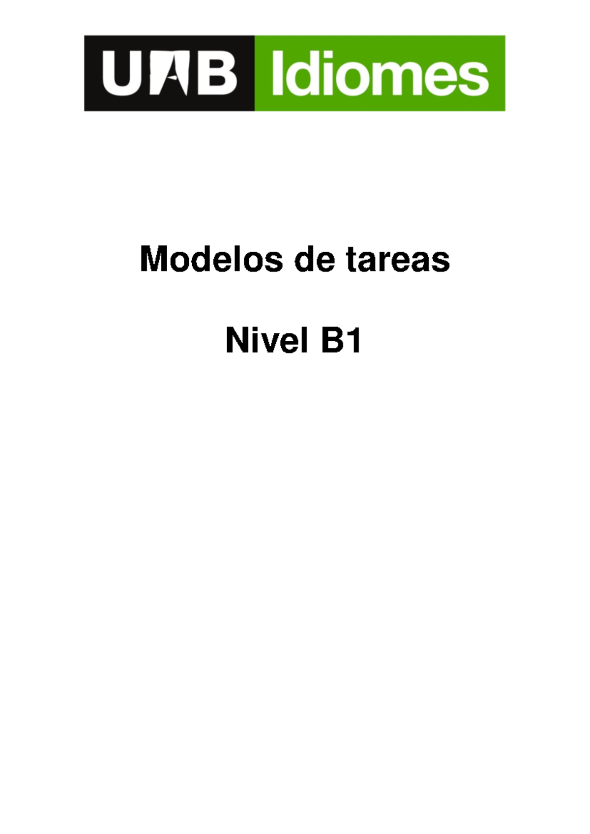 Modelo tareas B1 ESP - Modelos de tareas Nivel B Compresión lectora TEXTO 1. Lee el siguiente ...