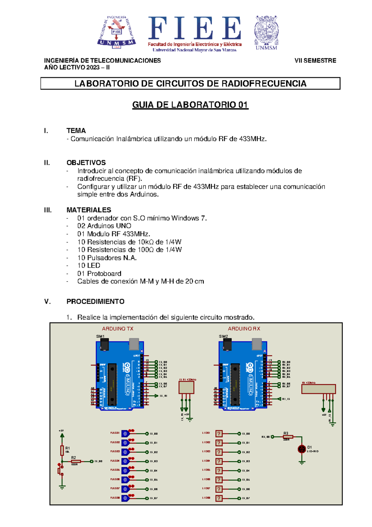Laboratorio 01 Circuitos DE Radiofrecuencia - INGENIERÍA DE TELECOMUNICACIONES VII SEMESTRE AÑO ...