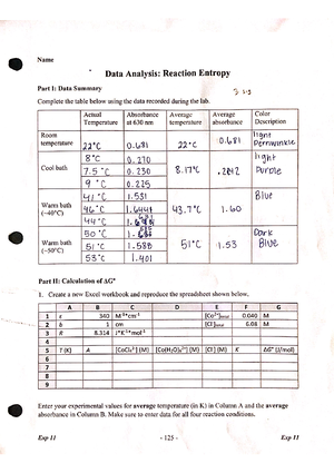 Solubility Product - Lab Work Post lab - chem 1212 - Studocu