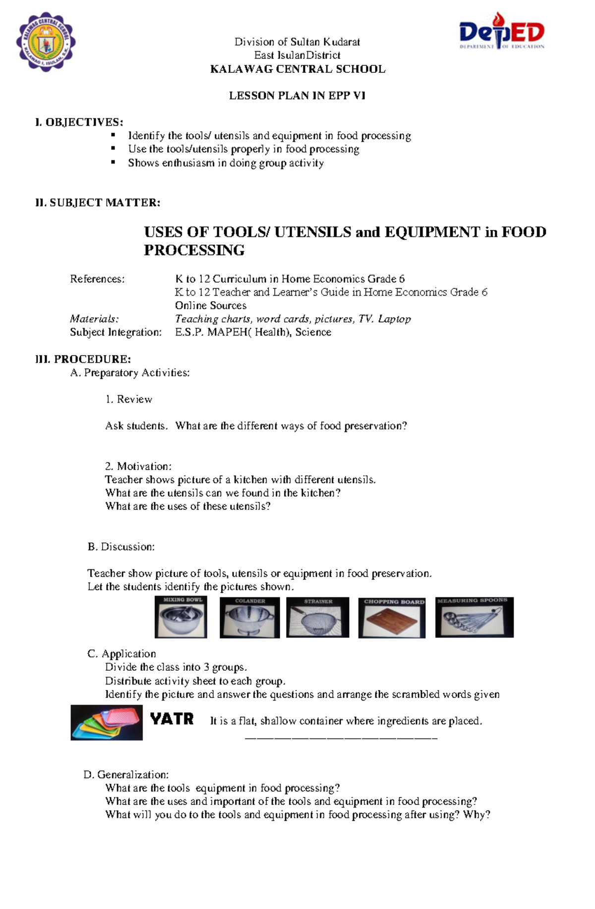 Scribd - Lessons - YATR Division of Sultan Kudarat East IsulanDistrict ...