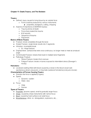 Forensic Anthropology- Chapter 12 Notes Projectile Trauma - 3-26 ...