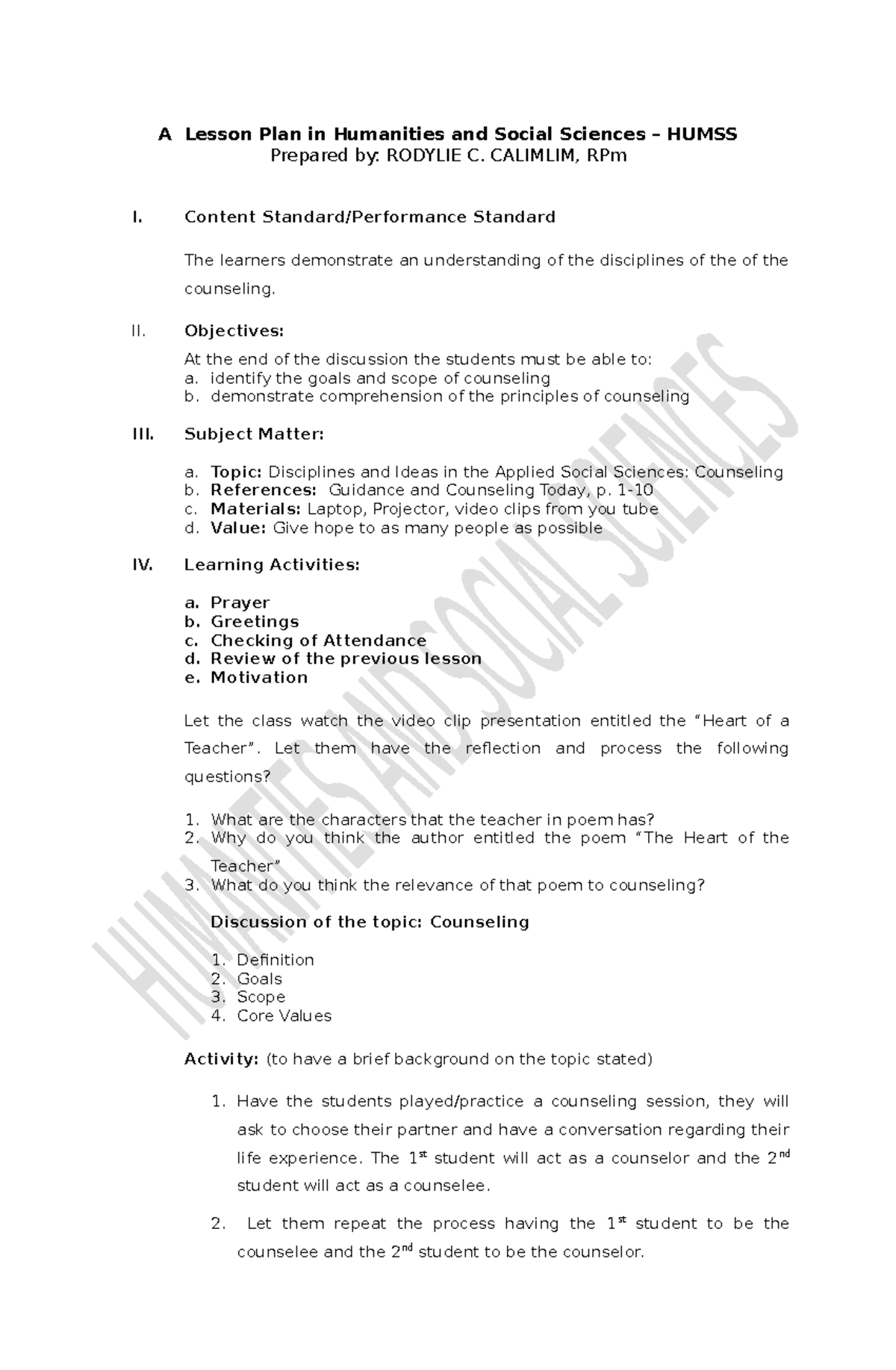 323795670 A Detailed Lesson Plan in Humanities and Social Sciences - A ...