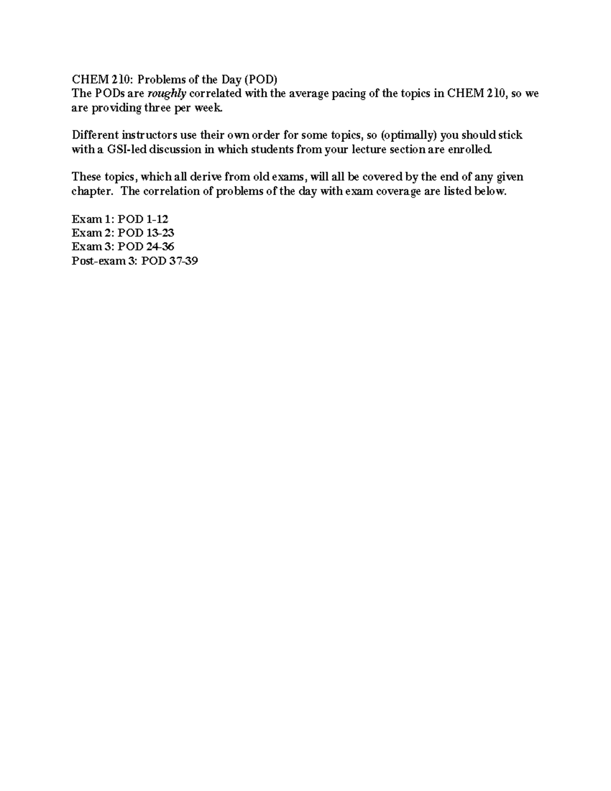 F20 Chem210 POD - Practice - CHEM 210: Problems of the Day (POD) The ...