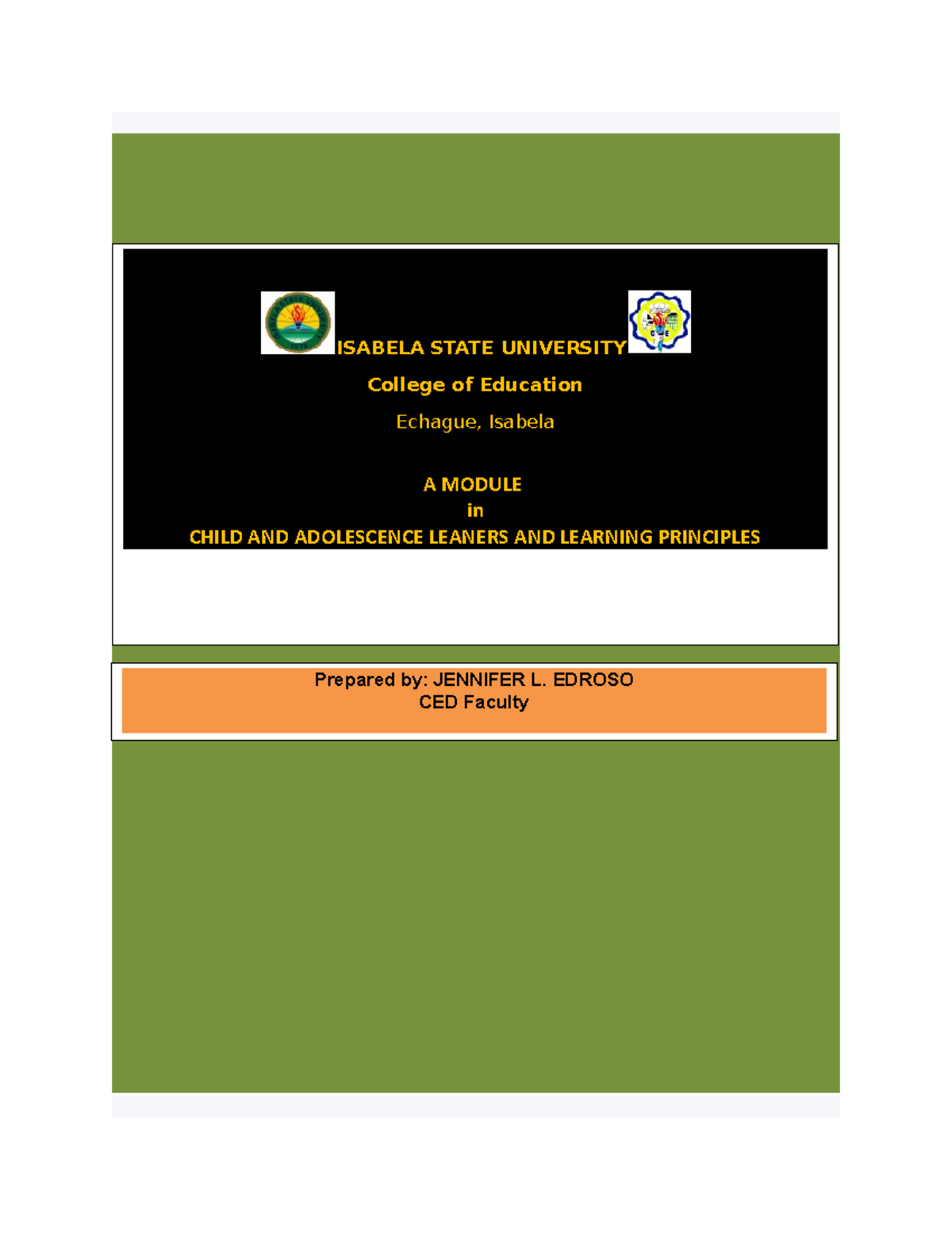 1-2 - Good luck - ISABELA STATE UNIVERSITY College of Education Echague ...