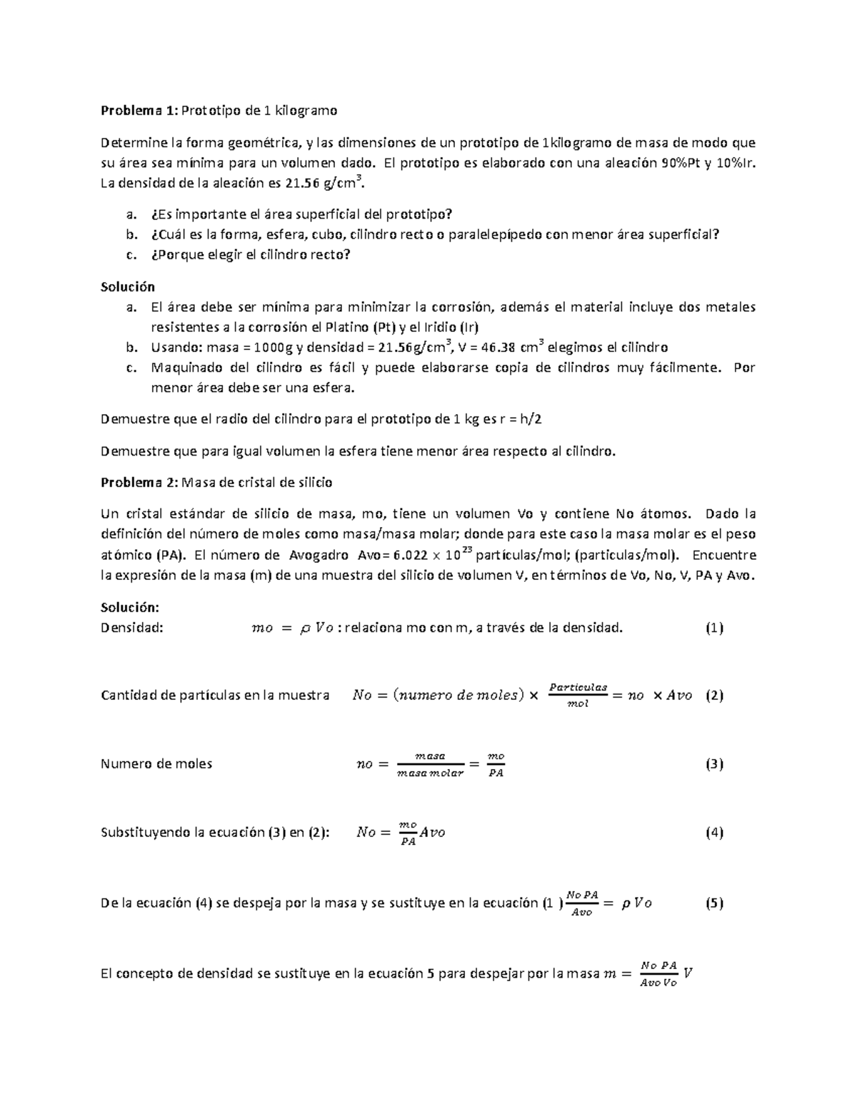 Problemas de repaso - Química general - Warning: TT: undefined function: 32 Warning: TT ...