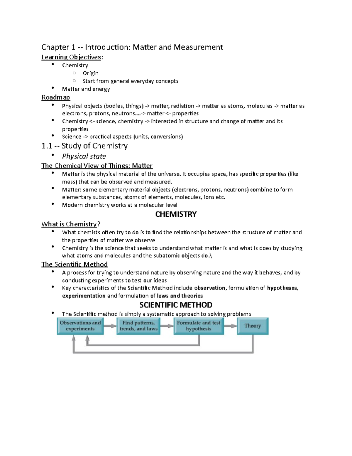 chpt. 1 - introduction: matter and measurement - Chapter 1 ...