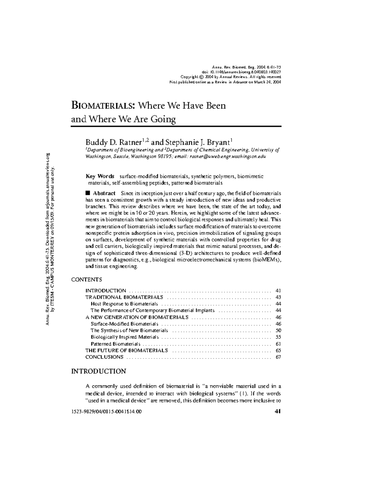 Biomateriales pasado, presente y futuro - 10.1146/annurev.bioeng.6 ...
