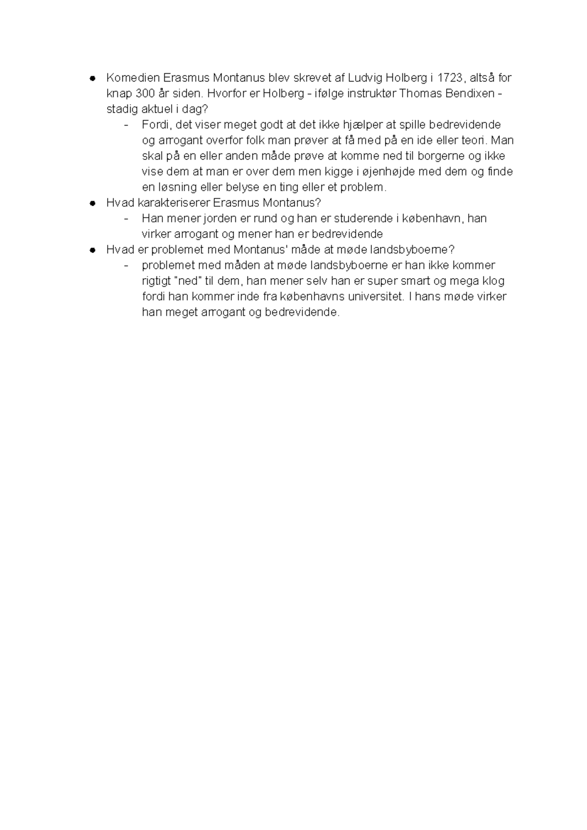 Holberg Erasmus Montanus - dansk - Komedien Erasmus Montanus blev ...