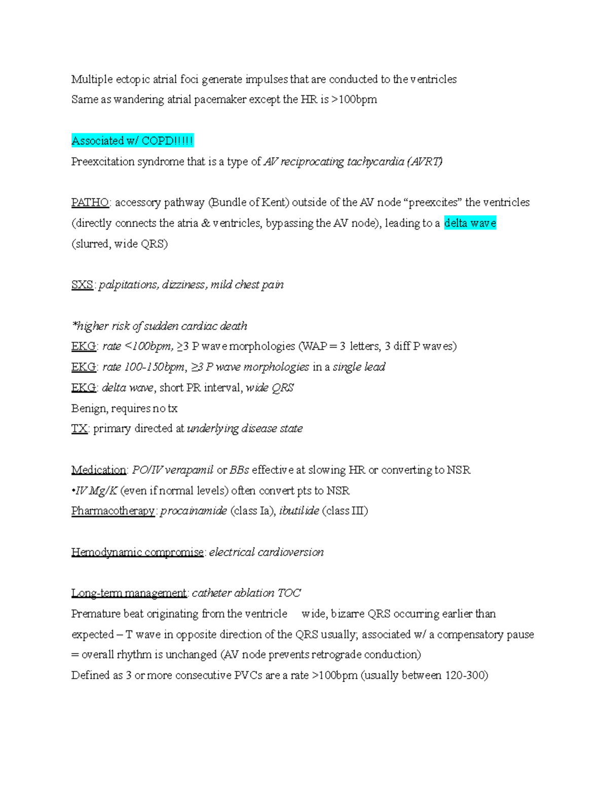 AV tachycardia lecture - Multiple ectopic atrial foci generate impulses ...