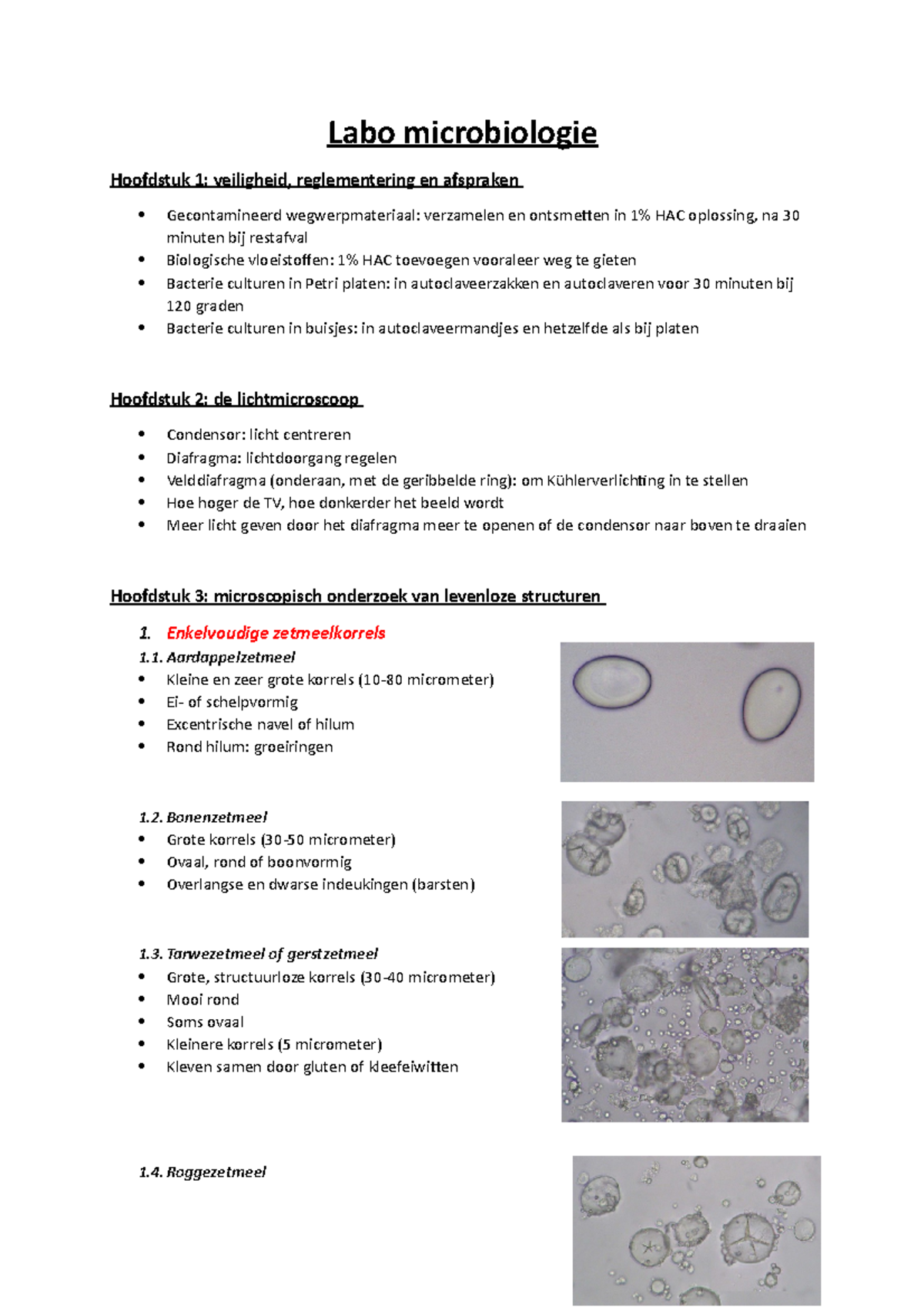 Labo microbiologie test LW6 - Labo microbiologie Hoofdstuk 1 ...