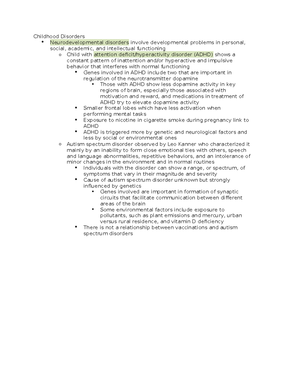 Childhood Disorders - Steven Barnhart - Childhood Disorders ...