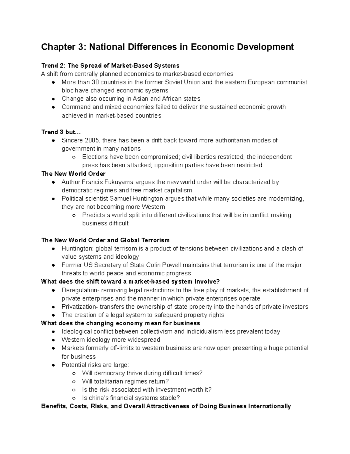 Chapter 3 - Chapter 3: National Differences in Economic Development ...