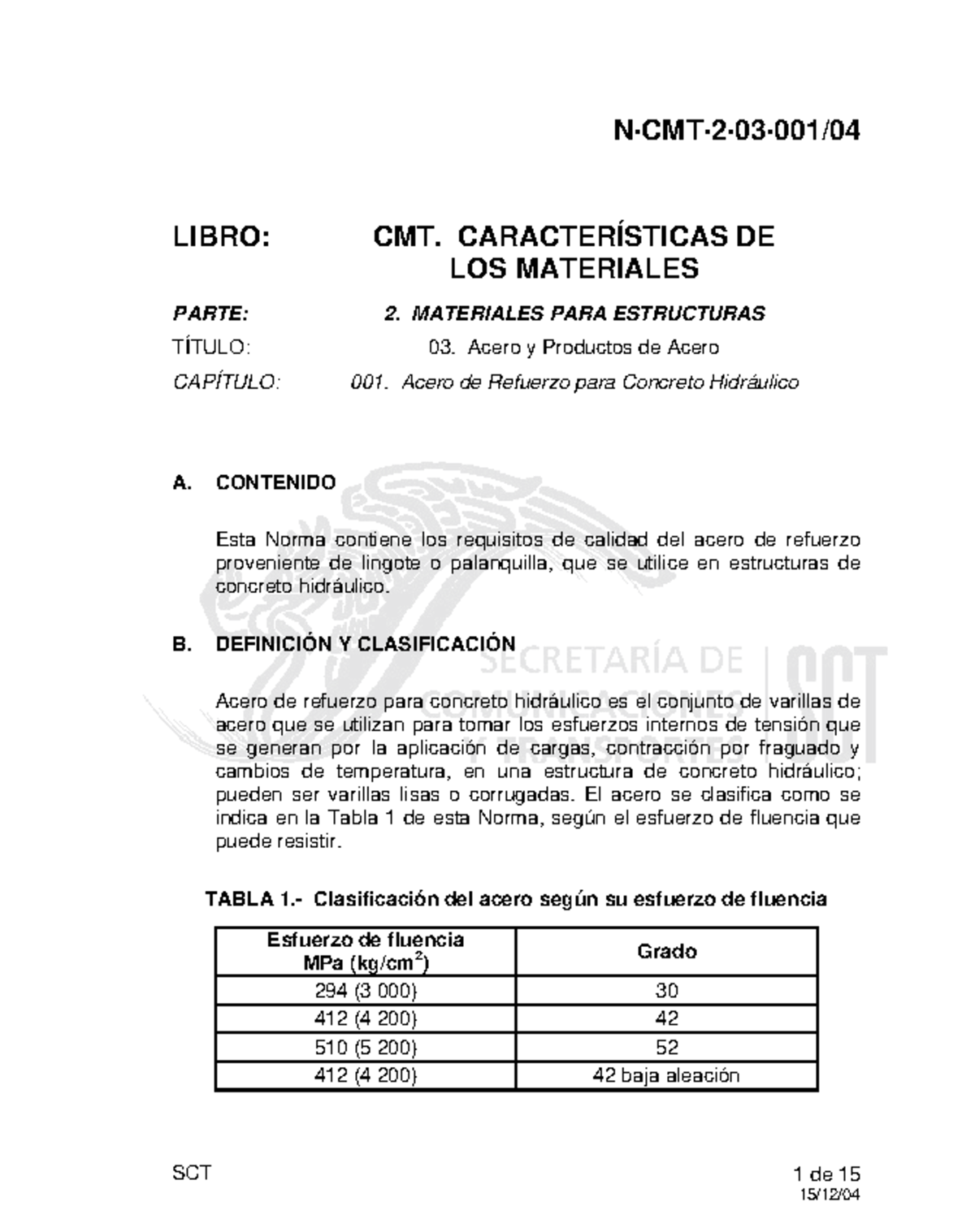 N CMT 2 03 001 04 - N-CTM-20300104 - 1 de 15 SCT N·CMT·2·03·001/ LIBRO ...