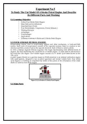 Experiment no 4 - Four stroke petrol Engine - Experiment No: 4 ...