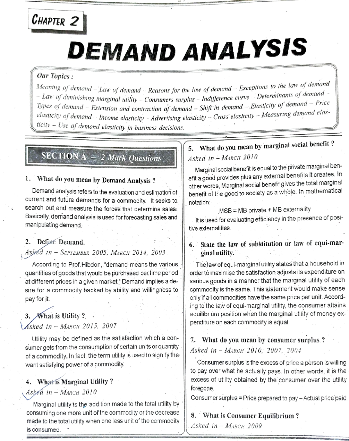 Chapter 2 Demand Analysis - CHAPTER 2 DEMAND ANALYSIS Our Topics ...