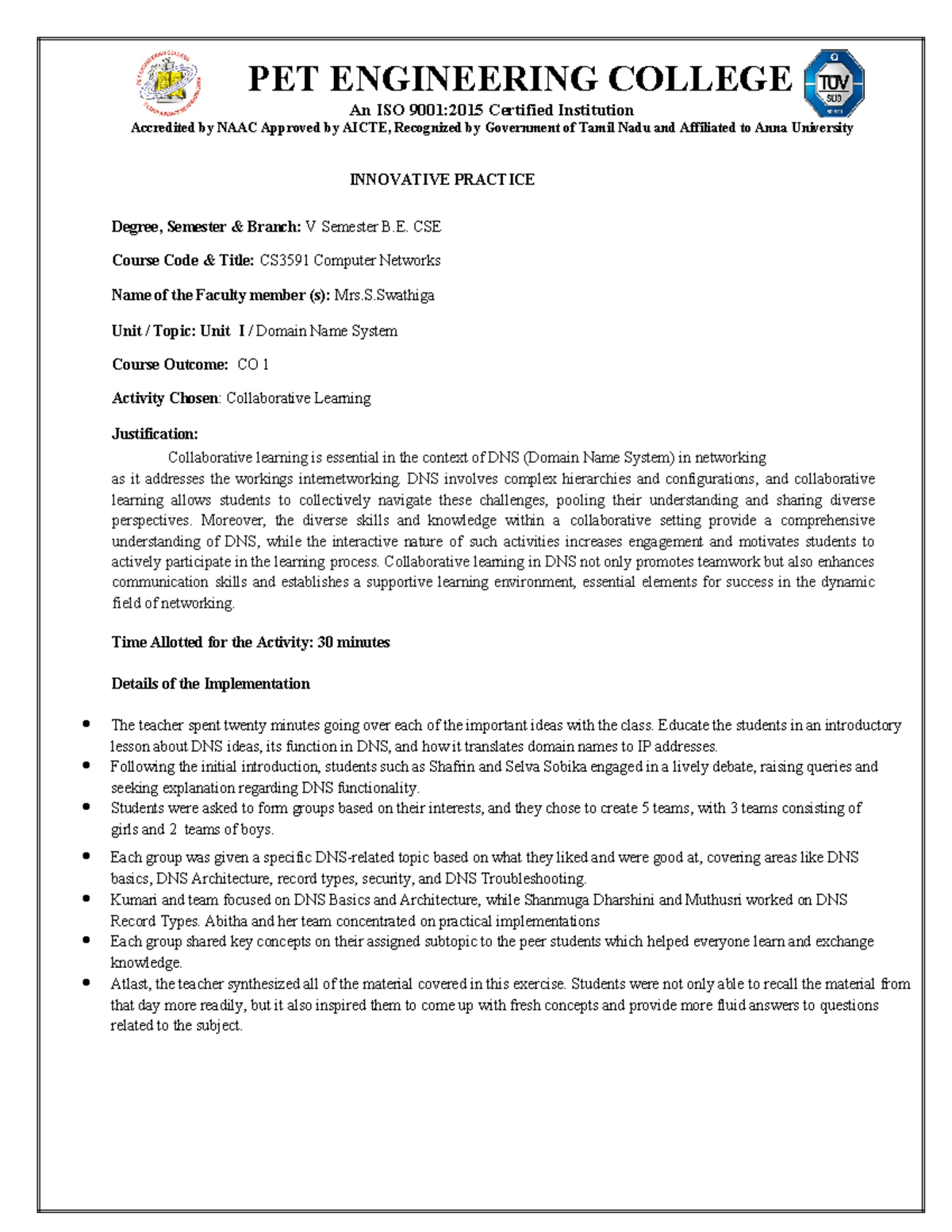 Innov CN - PET ENGINEERING COLLEGE An ISO 9001:2015 Certified ...