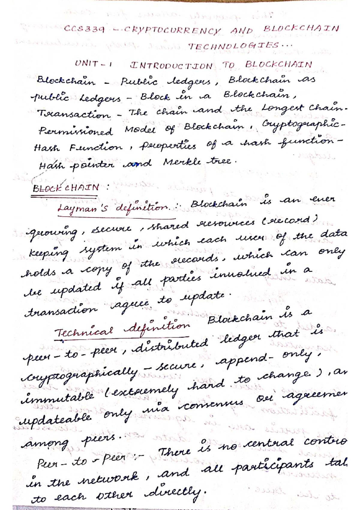 CCS339-CBC unit-1 class reference notes - CCS339 CRYPTOCURRENCY AND ...