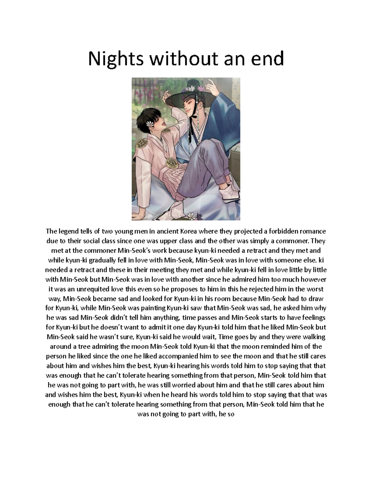 Nights without an end - historia o cuento en ingles - Nights without an ...