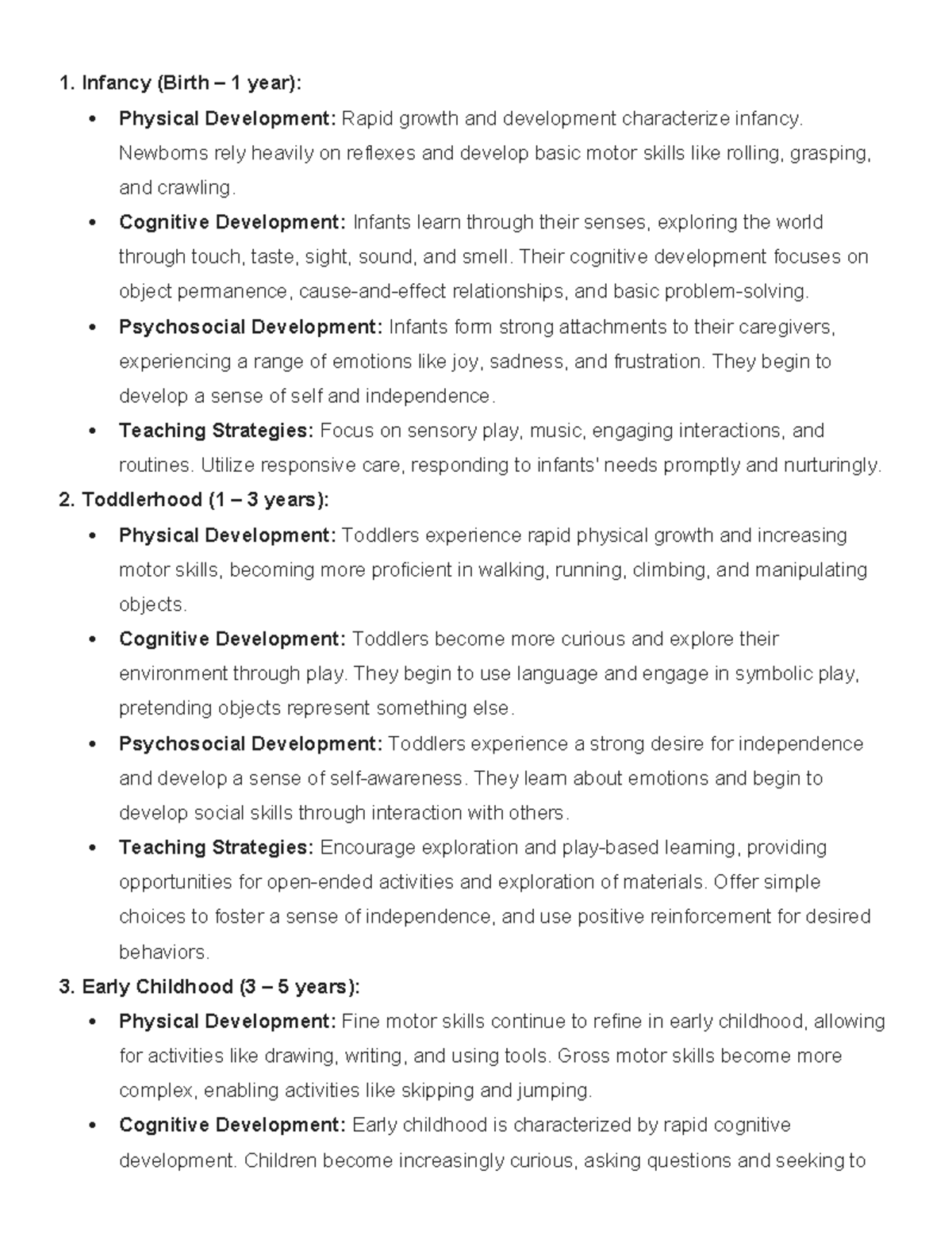 Health Assessment- from newborn to adulthood - 1. Infancy (Birth – 1 ...