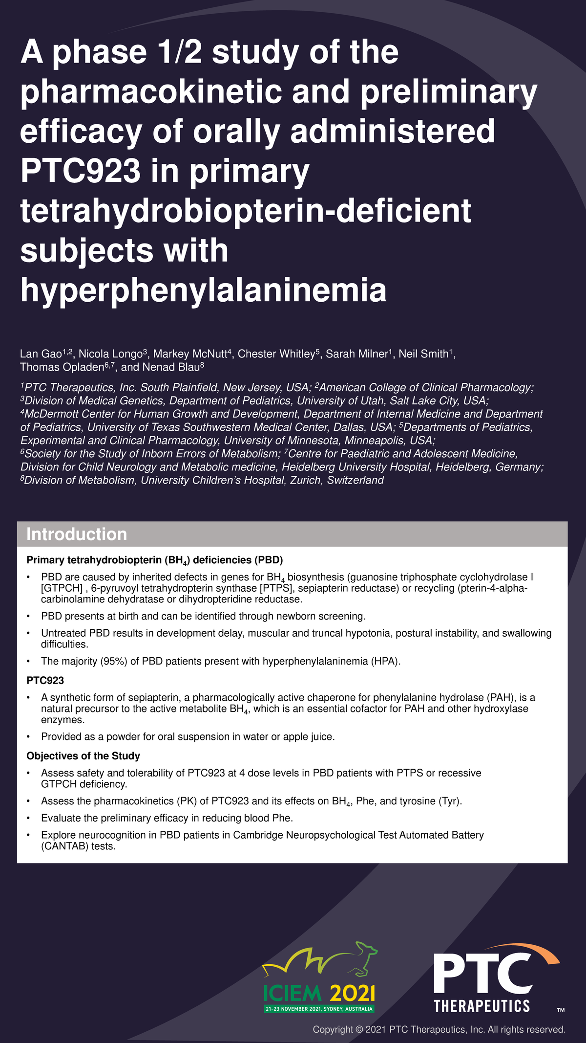 Poster 163 - nabo - Introduction Primary tetrahydrobiopterin (BH 4 ...