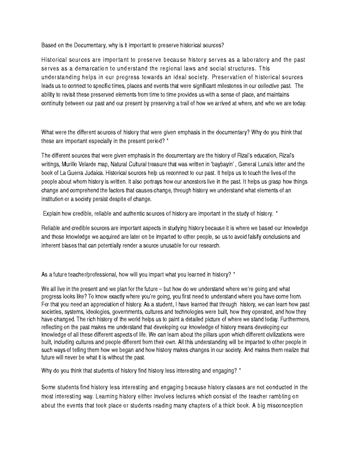 Reflection - Grade: 7 - Based on the Documentary, why is it important ...