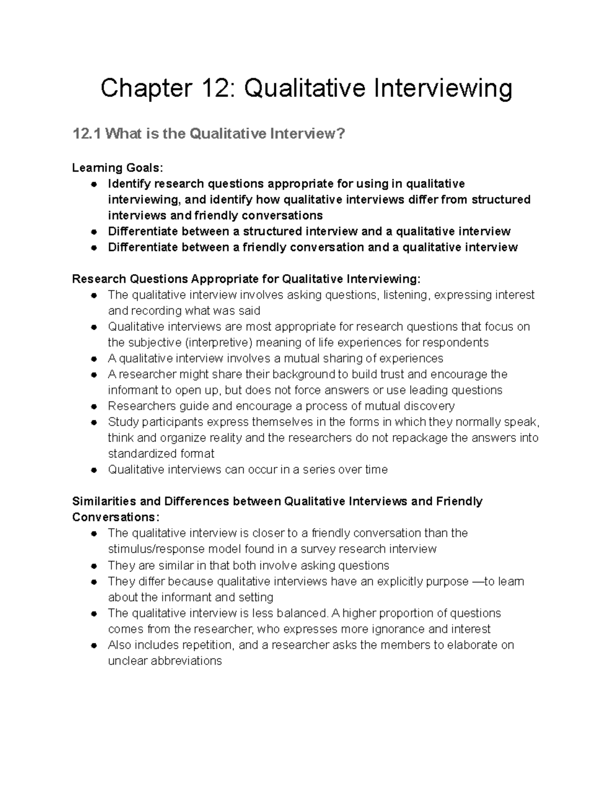 Chap. 12 Conducting Qualitative Research - Chapter 12: Qualitative ...