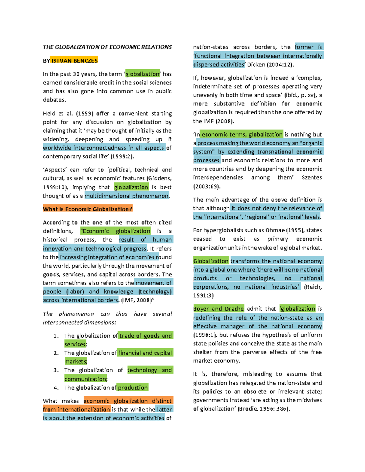 The Globalization of Economic Relations by Istvan Benczes - THE ...