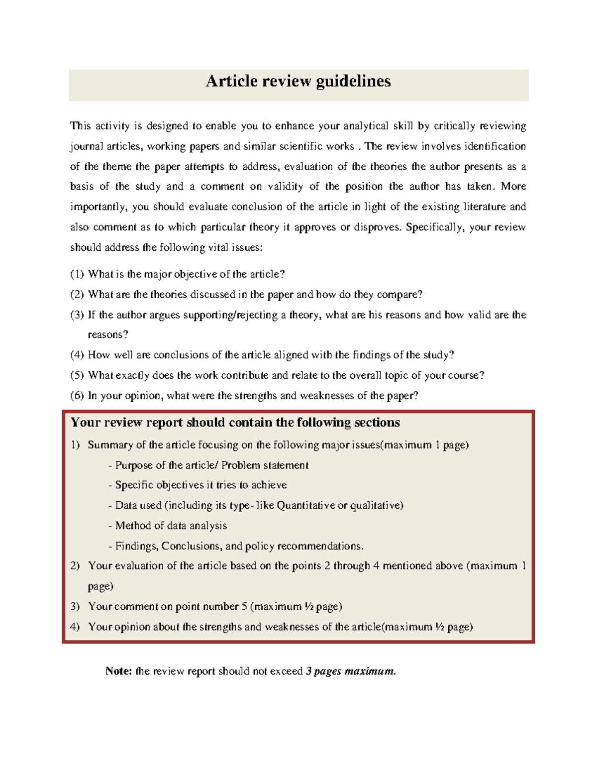 Article review guidelines 1 - Article review guidelines This activity ...
