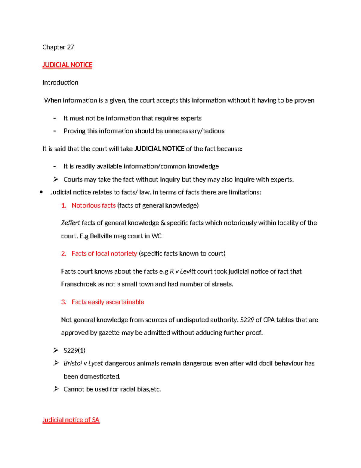 Chapter 27 - Summary Evidence: Admissibility of Evidence - Chapter 27 ...