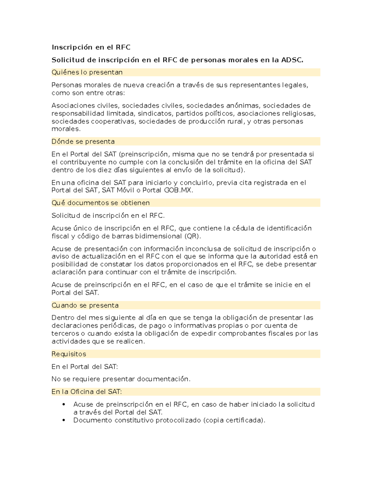 Tarea de administracion - Inscripción en el RFC Solicitud de ...