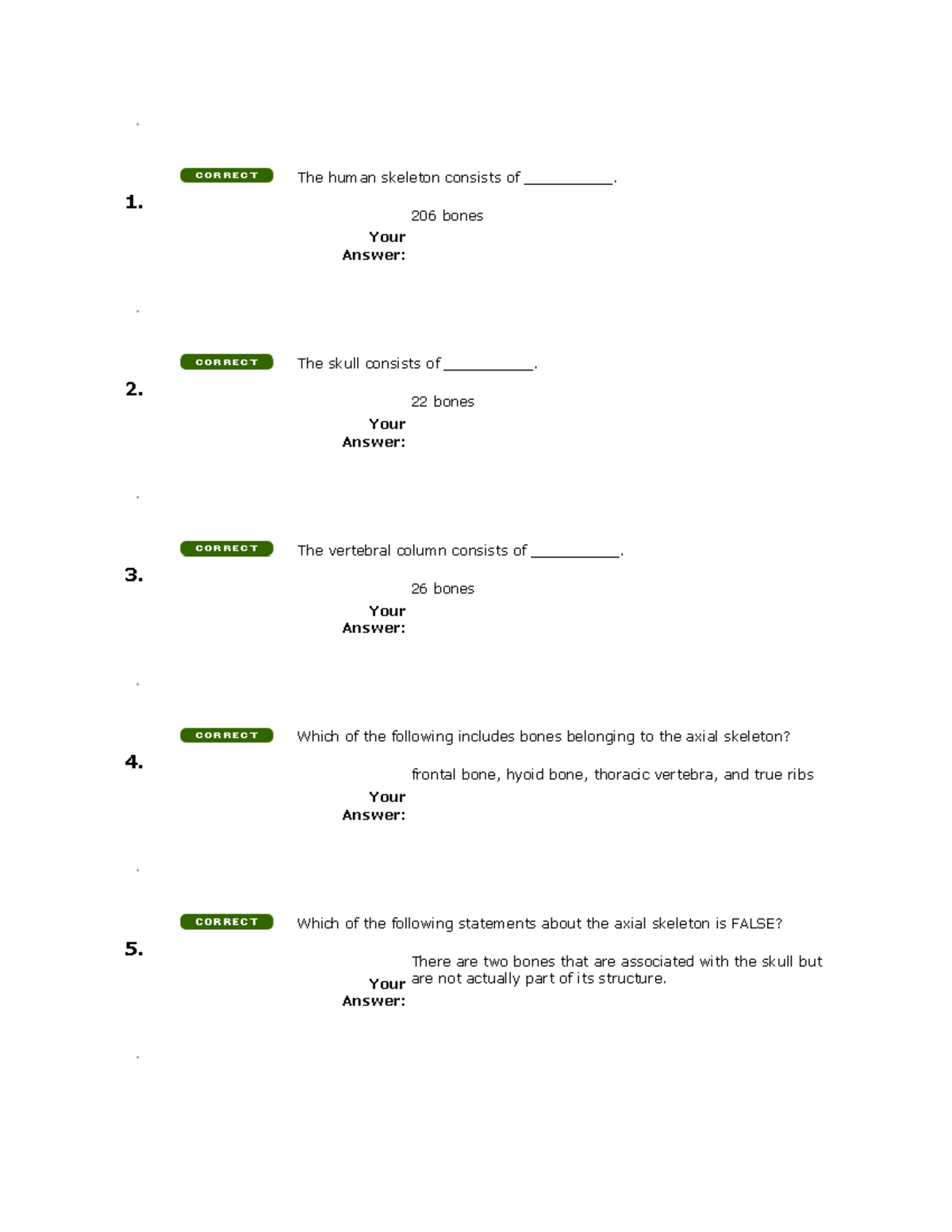 1 fill in - notes - 1. The human skeleton consists of __________. Your ...