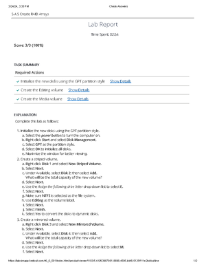 5.4.6 raid lab - practice lab - 3/24/24, 4:13 PM Check Answers - Studocu