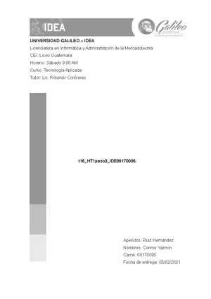 Tarea 1 Tecnolog a e Inform tica - Curso: MacroeconomÌa Catedr·tico: Ing. Ricardo Rafael ...