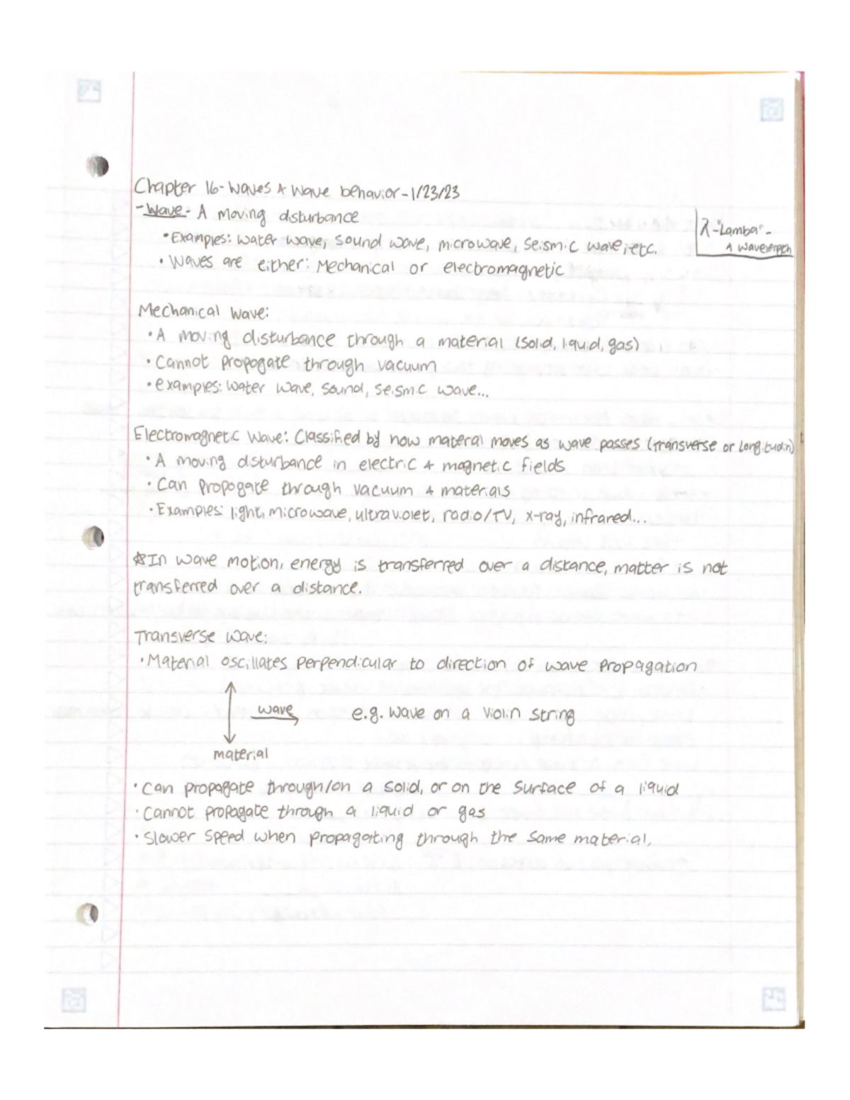 Chapter 16 Waves And Wave Behavior Notes+HW - PHY 152 - Studocu