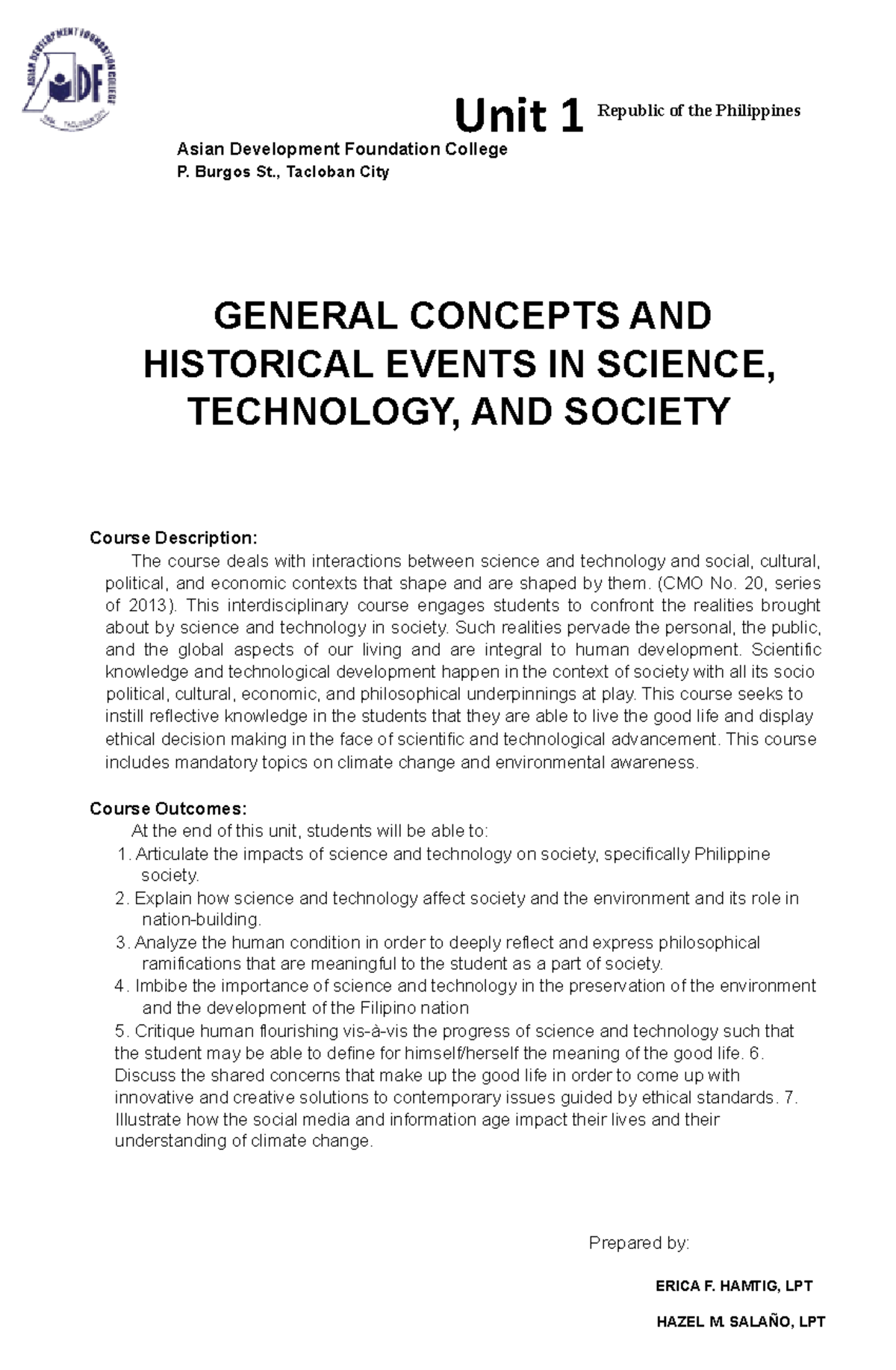 Fernandez Jessica JADE B - Unit 1 Republic of the Philippines Asian ...