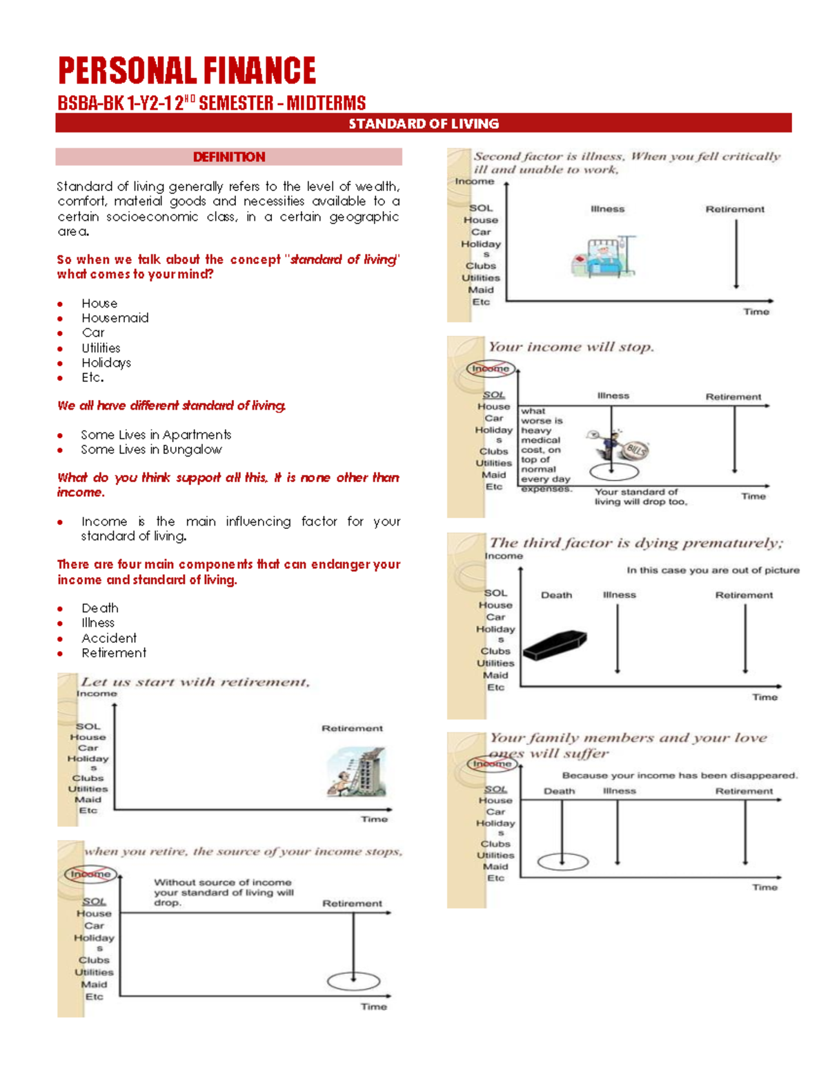 PFIN Midterms - PERSONAL FINANCE BSBA-BK 1-Y2-1 2ND SEMESTER - MIDTERMS STANDARD OF LIVING - Studocu