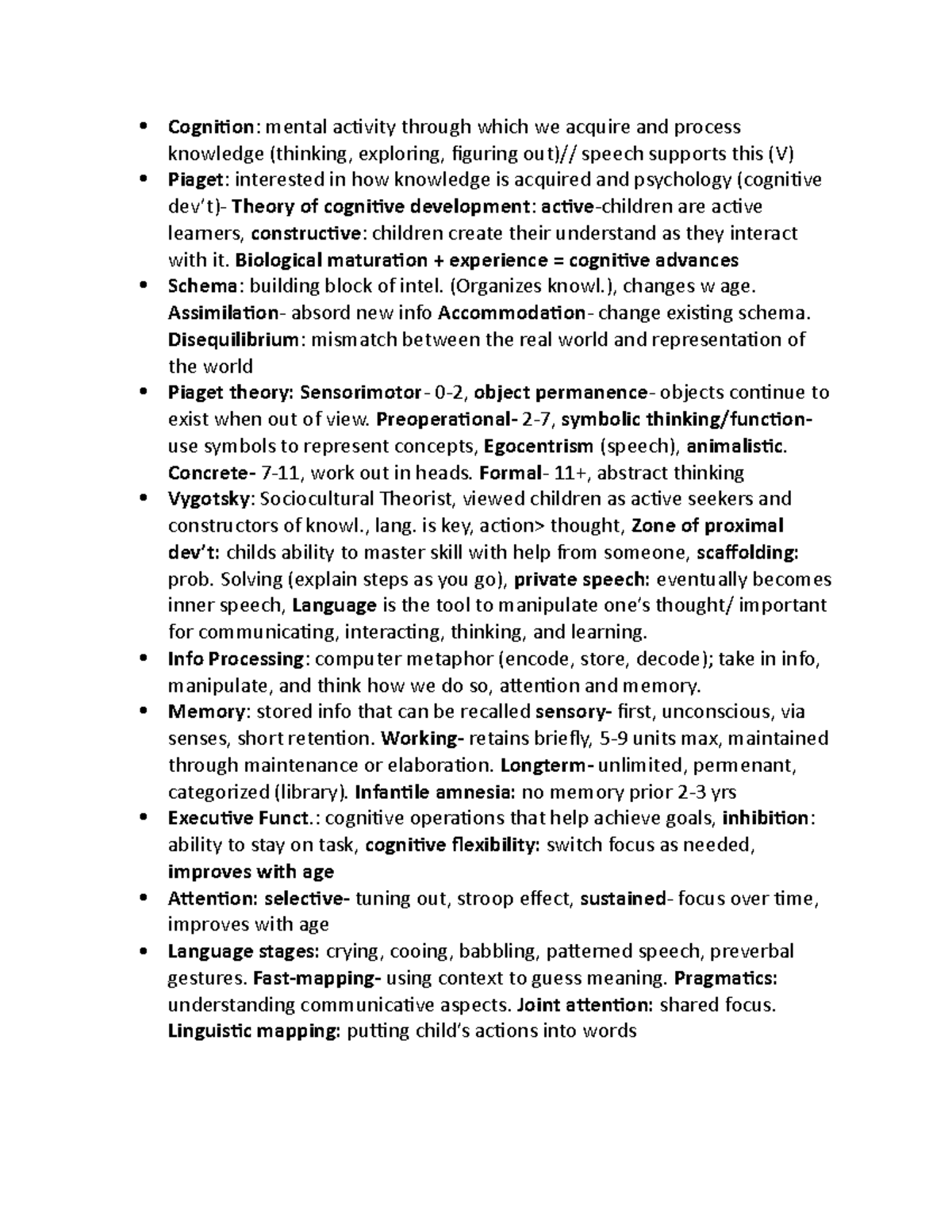 Cheat sheet exam 2 - Cognition: mental activity through which we ...